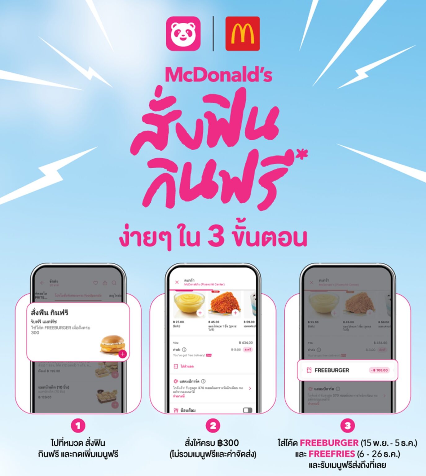 McDonald’s X foodpanda จัดแคมเปญ “สั่งฟิน กินฟรี” ฉลองปลายปี